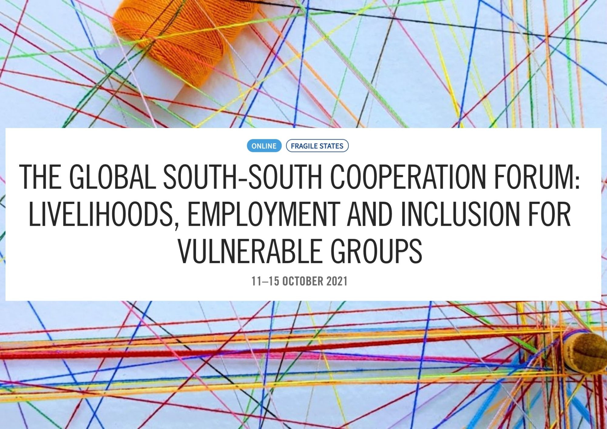 ITC Online Course- The Global South-South Cooperation Forum: Livelihood ...